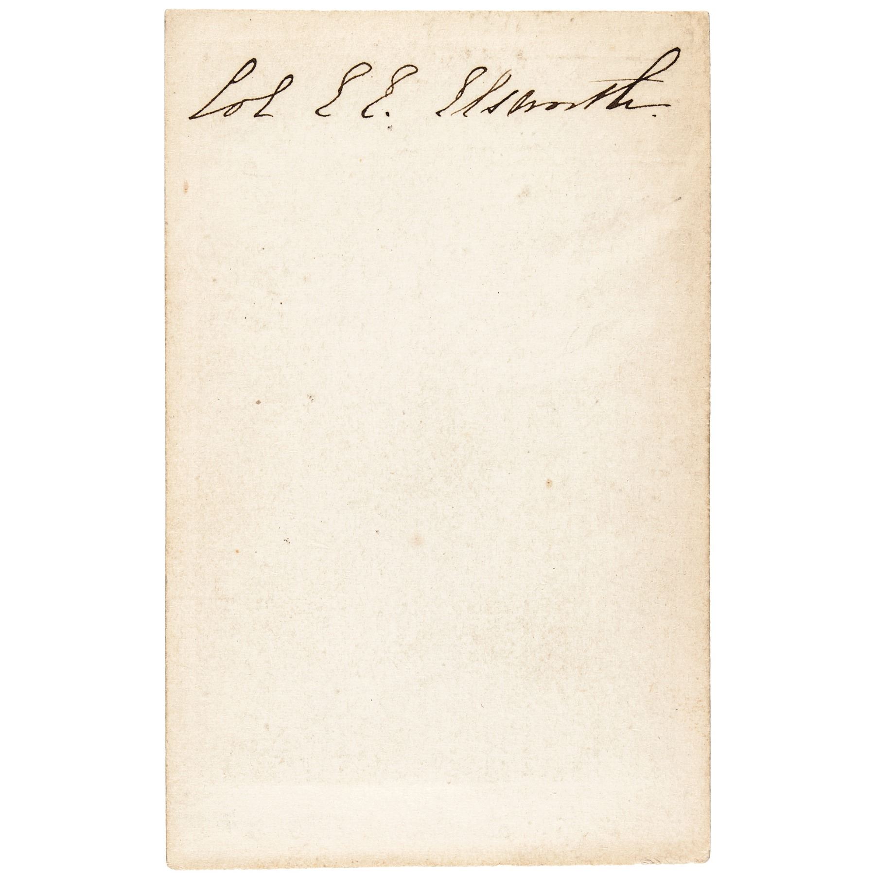 Zouave Colonel ELMER E. ELLSWORTH Signed c 1860 Civil War Mathew Brady ...
