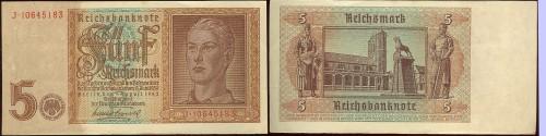 Nazi WWII 5 Mark note