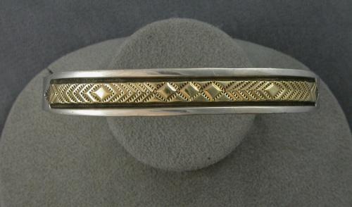 B. MORGAN STERLING & 14K CUFF BRACELET