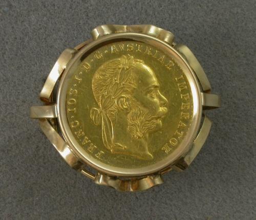 14K AUSTRIAN GOLD COIN RING