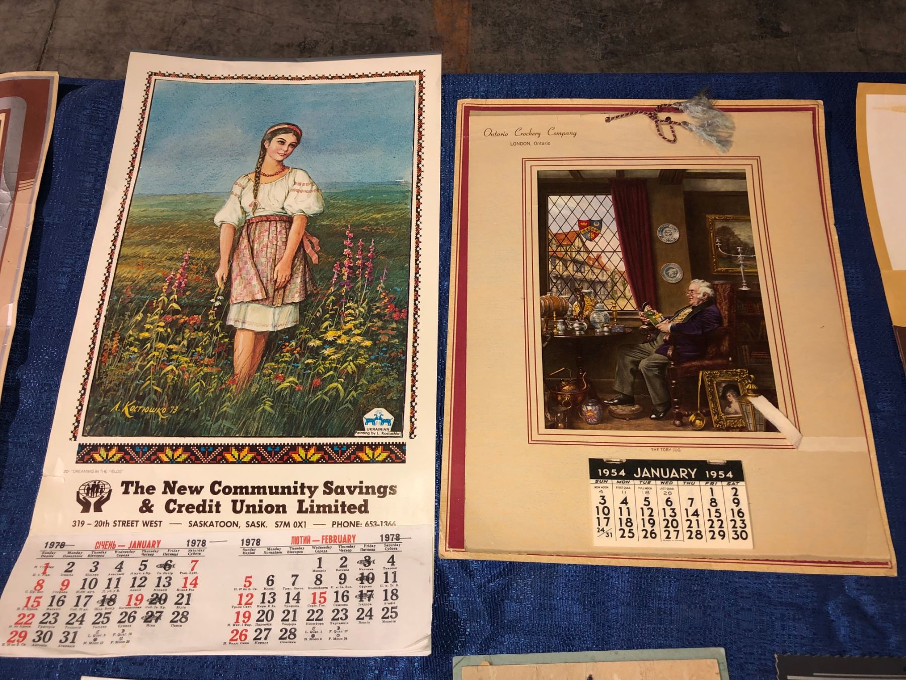 14 calendars dated from 1949
