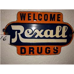 Porcelain Rexall drugs sign