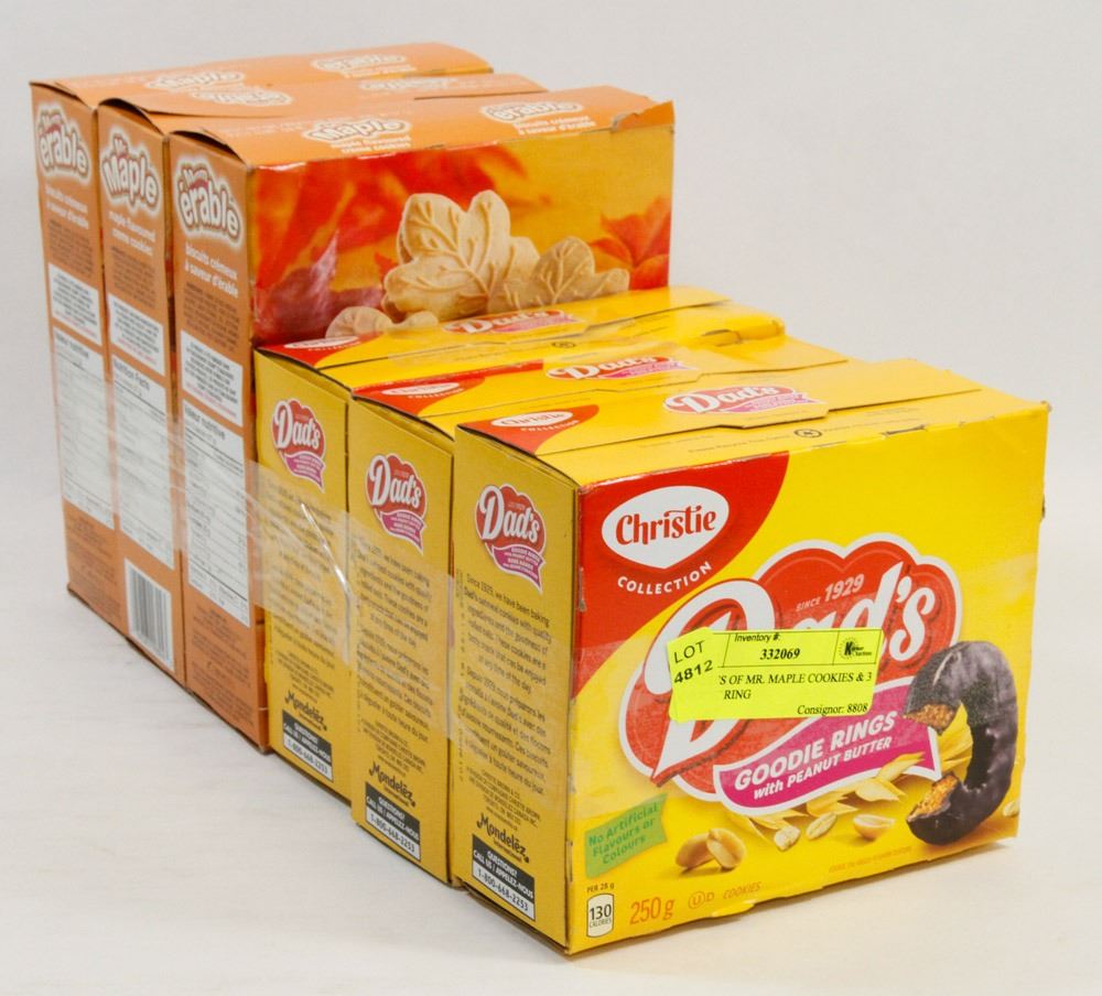 3 BOXES OF MR. MAPLE COOKIES & 3 GOODIE RING