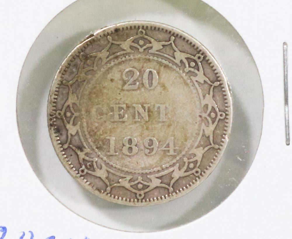 1894 NEWFOUNDLAND SILVER 20 CENT COIN