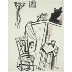 Imre Ámos (1907-1944) - Taking off clothes, 1942