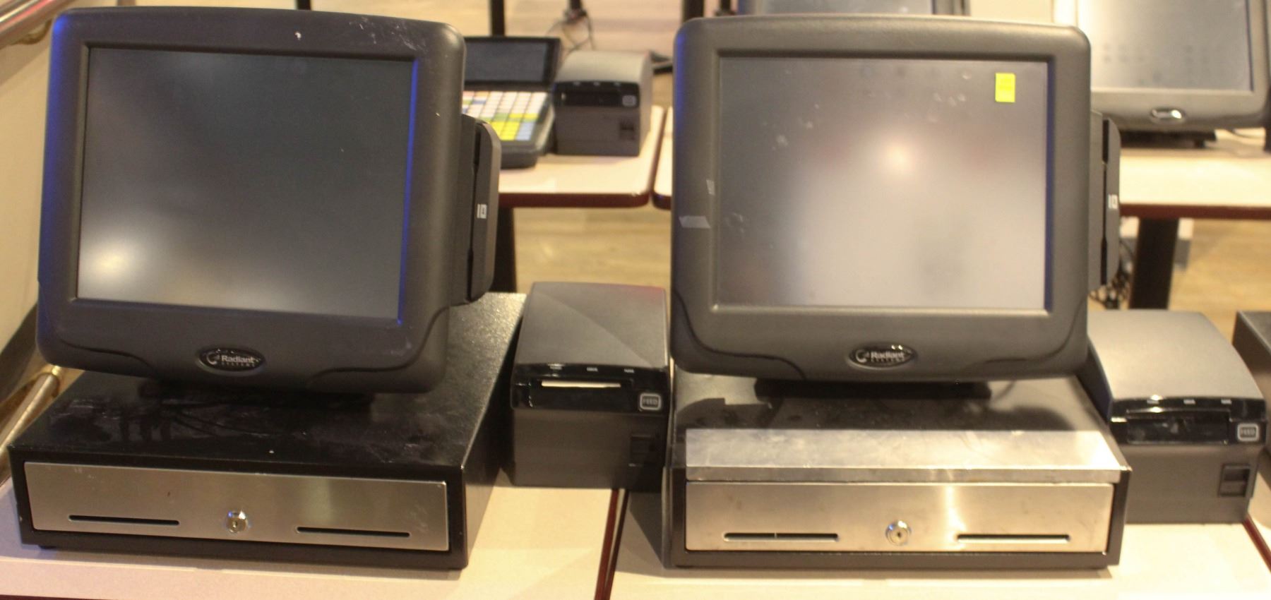 LOT OF 2 RADIANT POS SYSTEM W/ CASH DRAWER