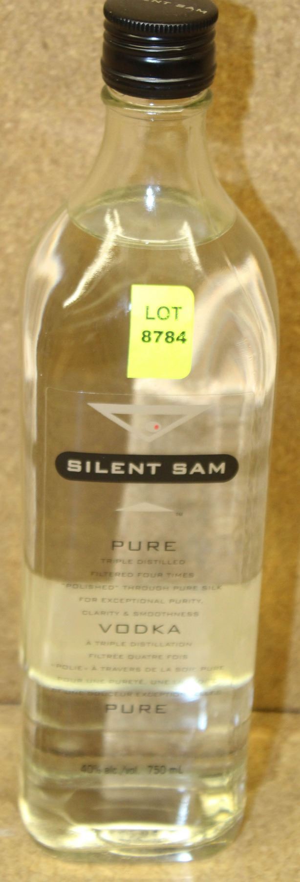BOTTLE OF SILENT SAM PURE VODKA