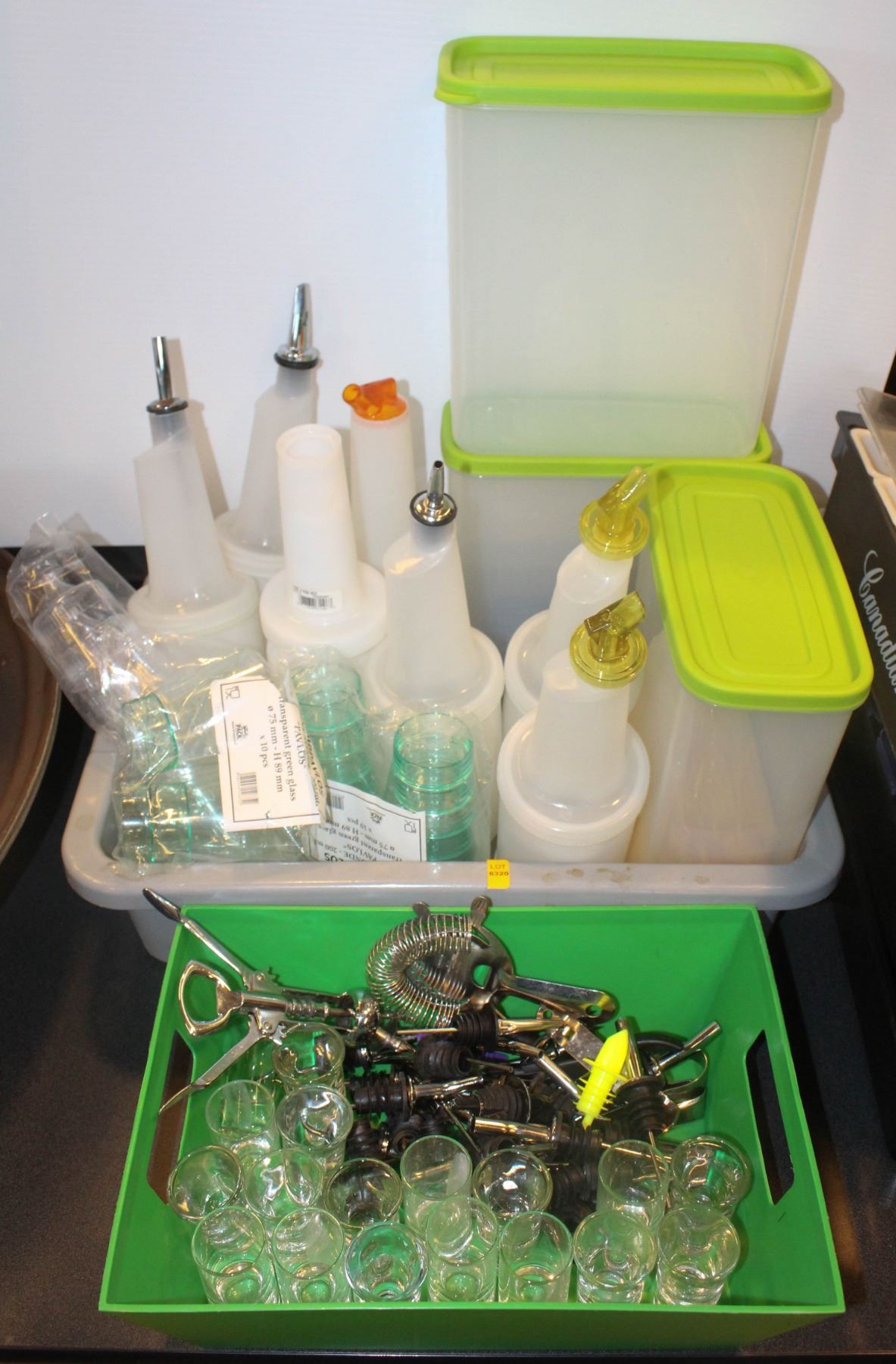 TWO BINS WITH DRY INGREDIENT STORAGE, STORE AND