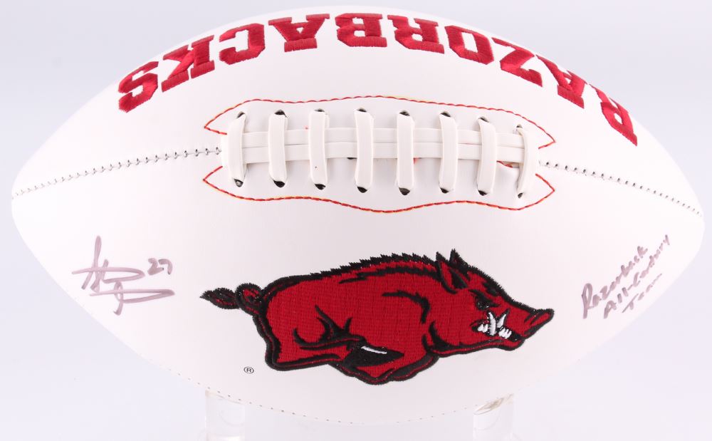 Steve Atwater Signed Arkansas Razorbacks Logo Football Inscribed ...
