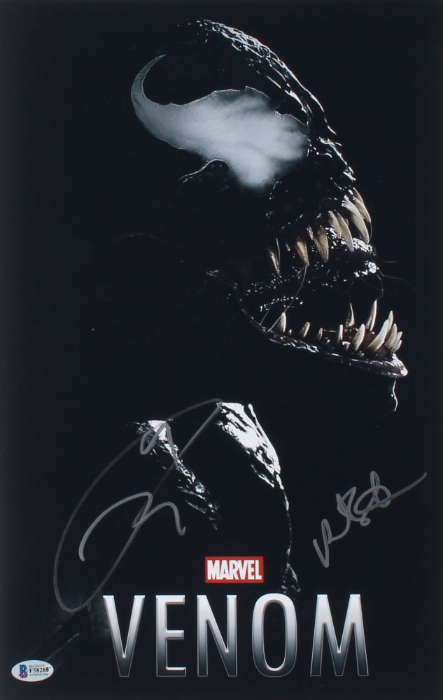 Tom Hardy Riz Ahmed Signed "Venom" 11x17 Photo (Beckett Hologram)