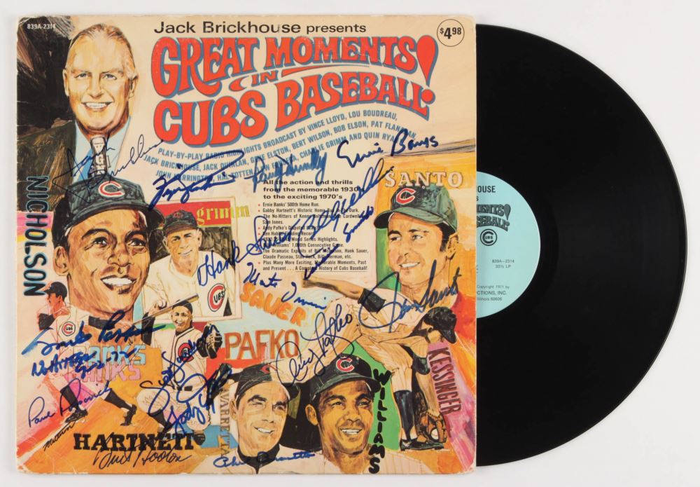 "The Greatest Moments in Cubs Baseball" Vinyl Record Album Signed by ...