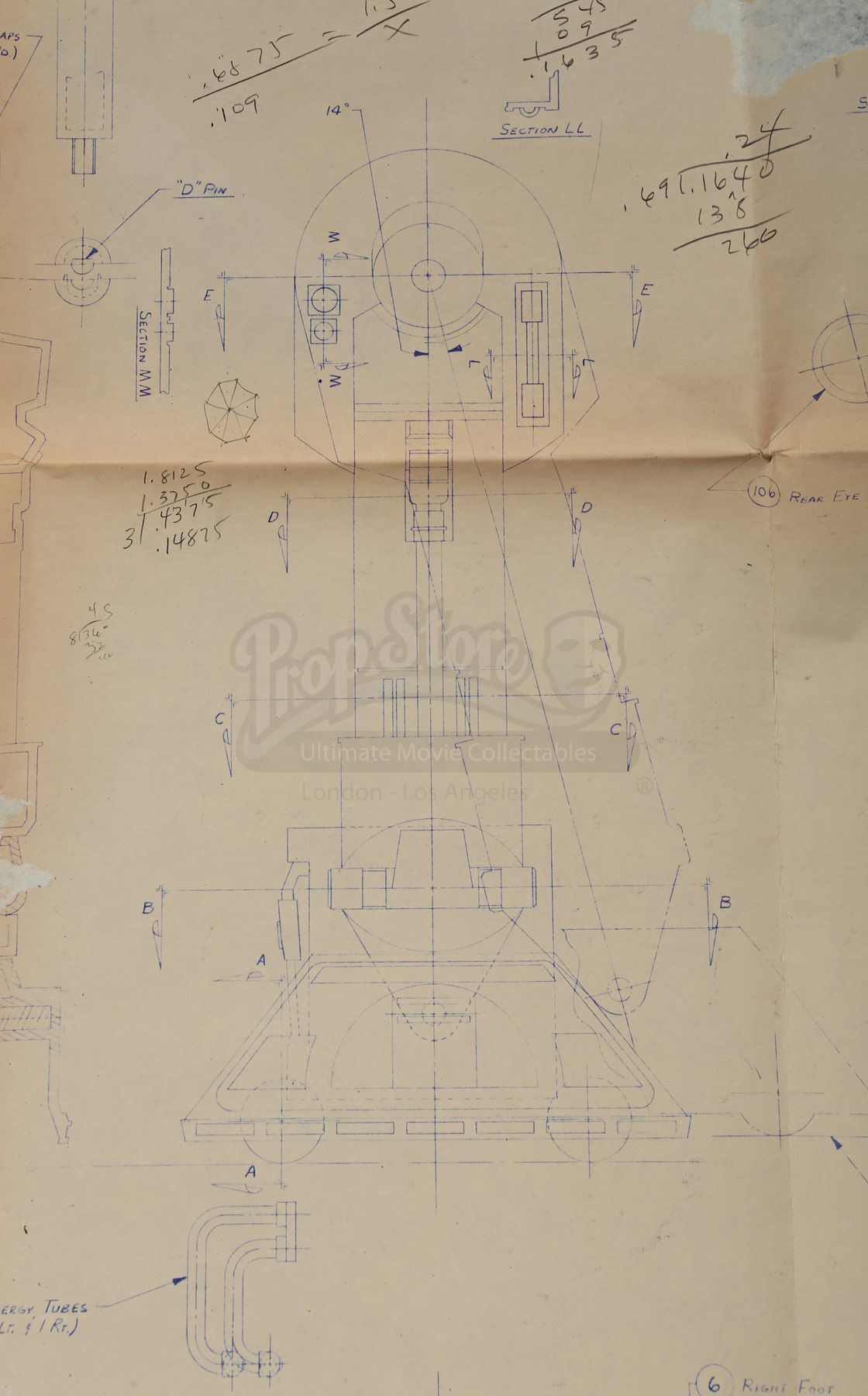 Lot # 133: Radio Controlled R2-D2: Large Blueprint