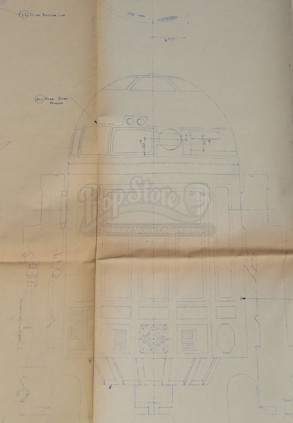 Lot # 133: Radio Controlled R2-D2: Large Blueprint