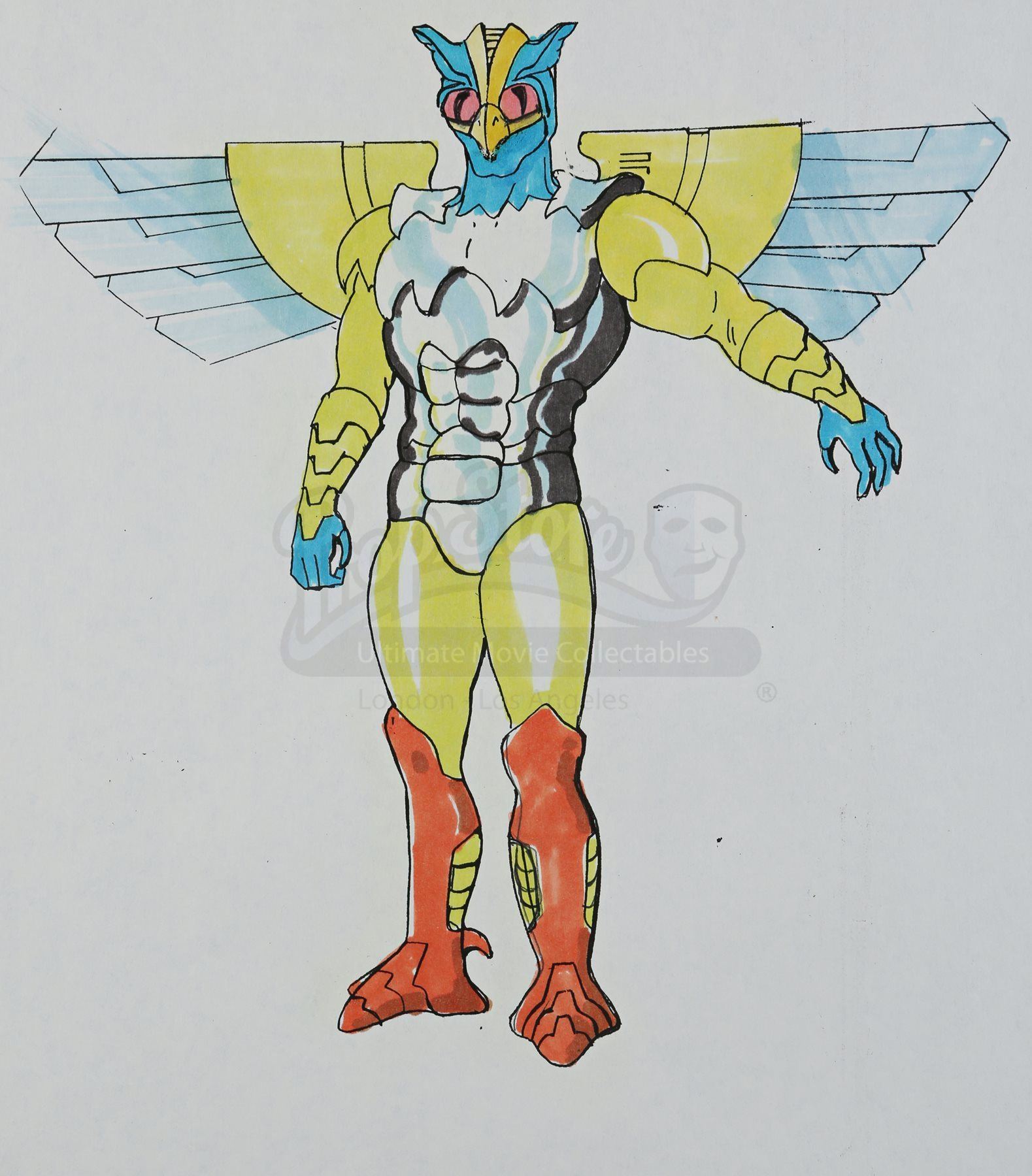 Lot # 526: Hand-Drawn Silverhawks Flashback Drawings