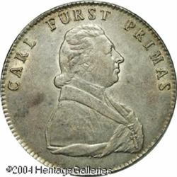 German States. Rhenish Confederation. Carl von Dahlberg Taler 1808-B ...