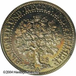 Germany. Weimar Republic 5 Mark 1928-A Oak Tree, KM56, Proof Weimar ...
