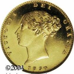 Great Britain. Victoria. Half Sovereign 1839 Proof. Young Head. S ...