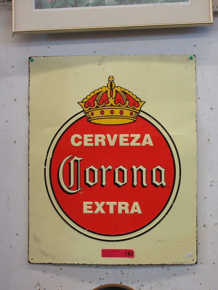 Vintage Metal Corona Extra Sign