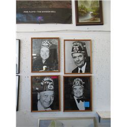 4 Wood Framed Celebrity Shriner Posters