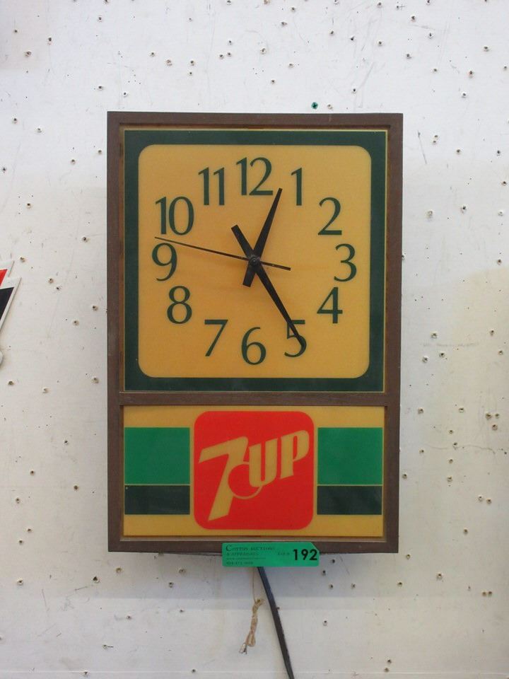 Vintage Illuminated 7Up Wall Clock