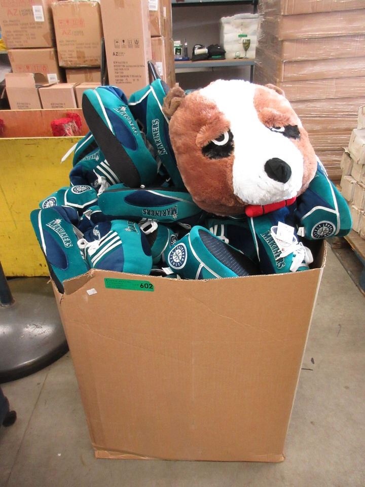 Huge Box of New Seattle Mariners Puffy Slippers