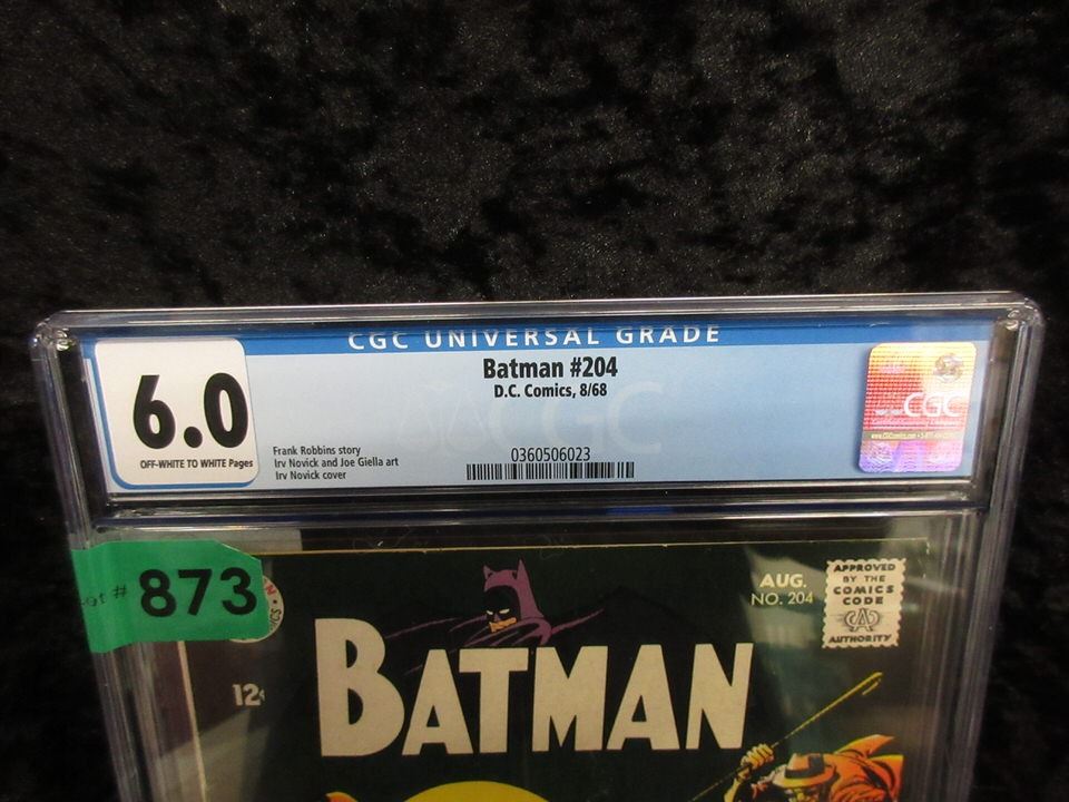 Graded 1968 "Batman #204" DC Comic