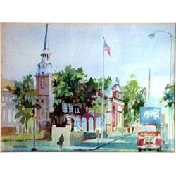 Howard N. Watson; framed watercolor on paper; unti
