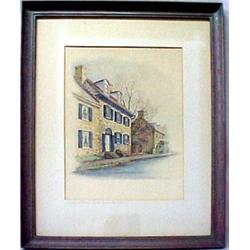 Aaron G. Fryer w/c and ink on board; titled on bac