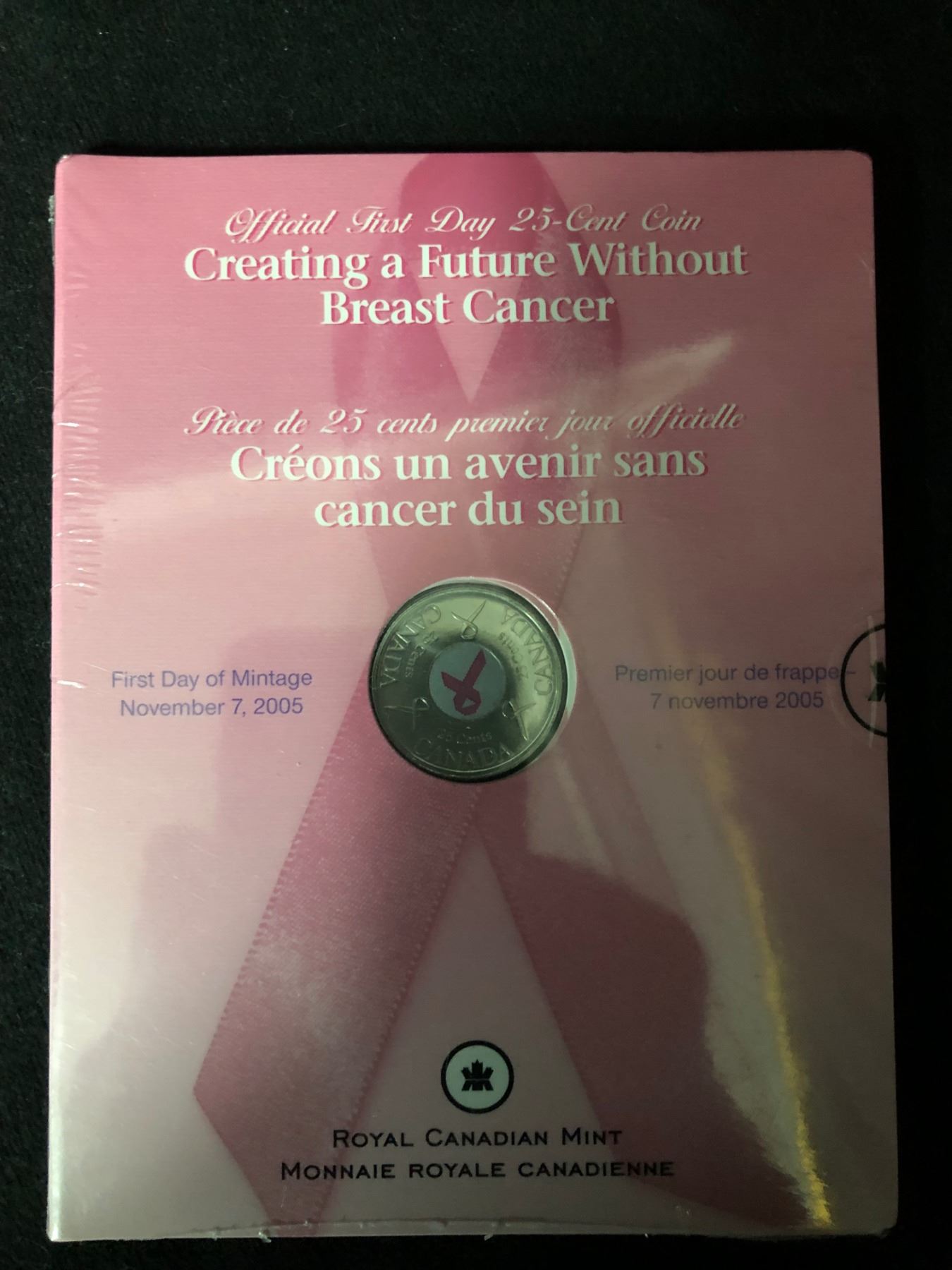 Canada 2006 Pink Ribbon 25 CENT Coin – Creating A Future Without Breast ...