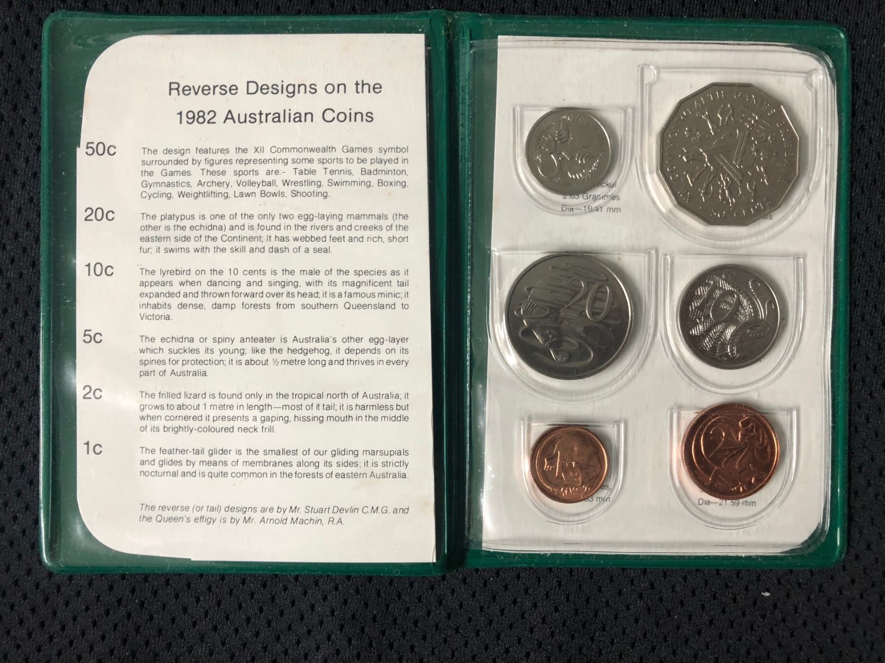XII COMMONWEALTH GAMES BRISBANE 1982 COIN SET (ROYAL AUSTRALIAN MINT)