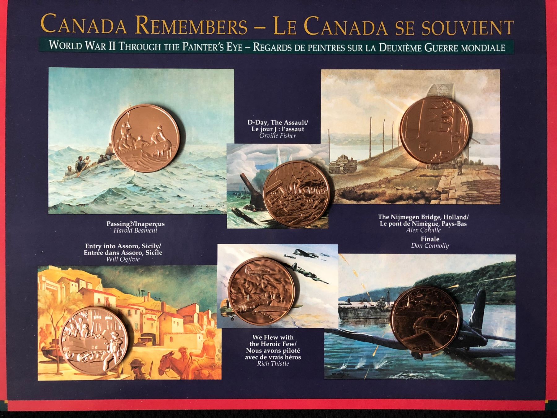 CANADA REMEMBERS WORLD WAR II THROUGH THE PAINTER'S EYE COIN SET