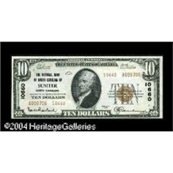 Sumter, SC - $10 1929 Ty. 2 The NB of South Carol Sumter, SC