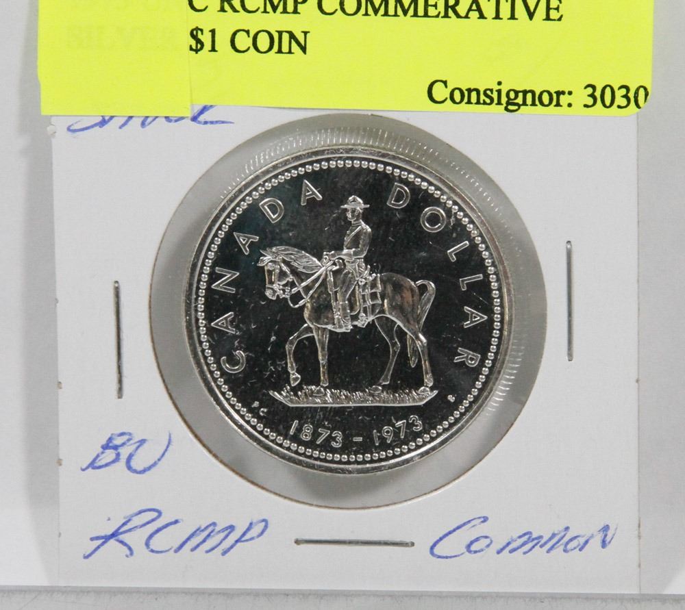 1973 UNC RCMP COMMEMORATIVE SILVER $1 COIN