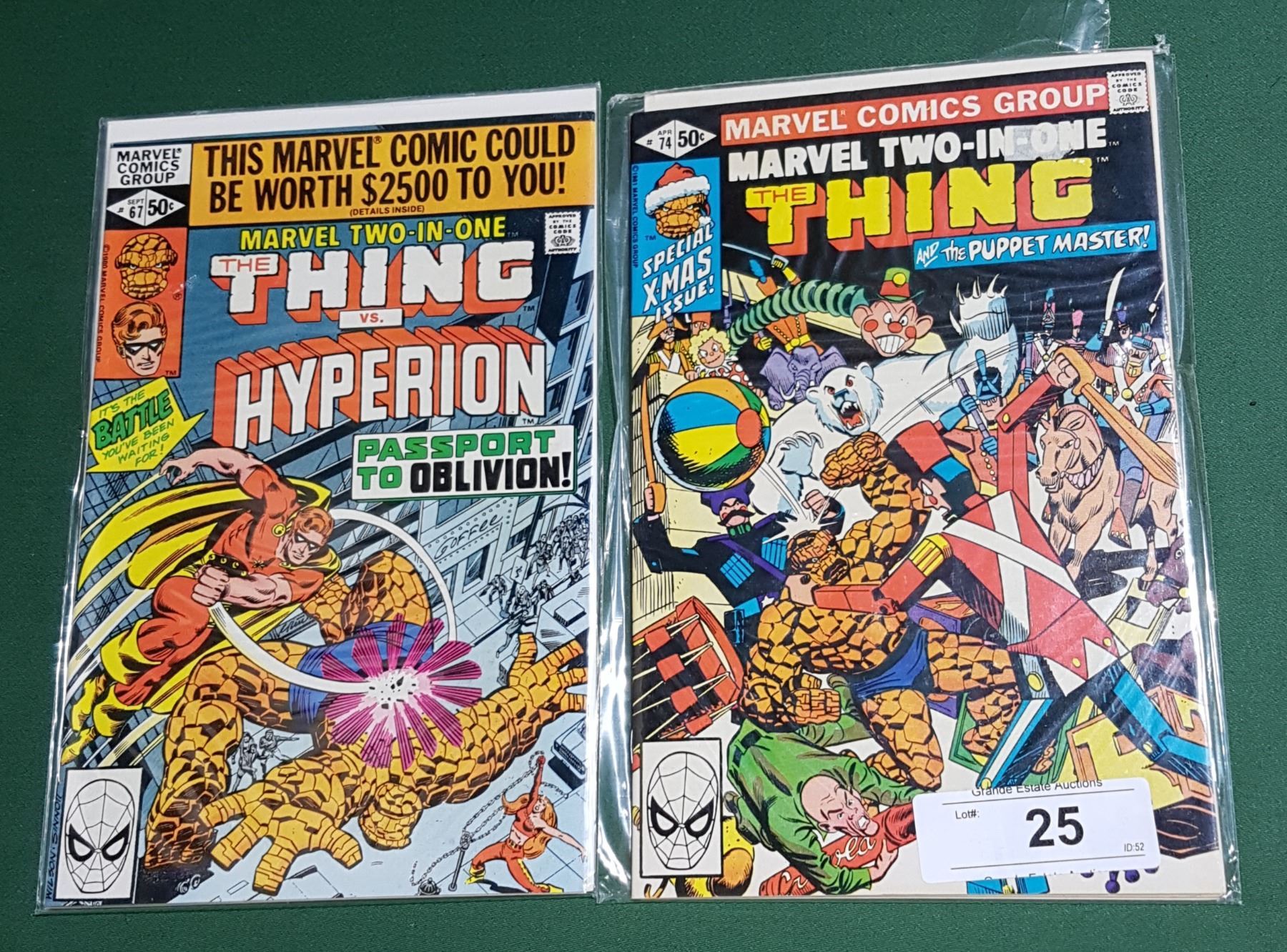 2 VINTAGE COLLECTIBLE THE THING $0.50 COMICS
