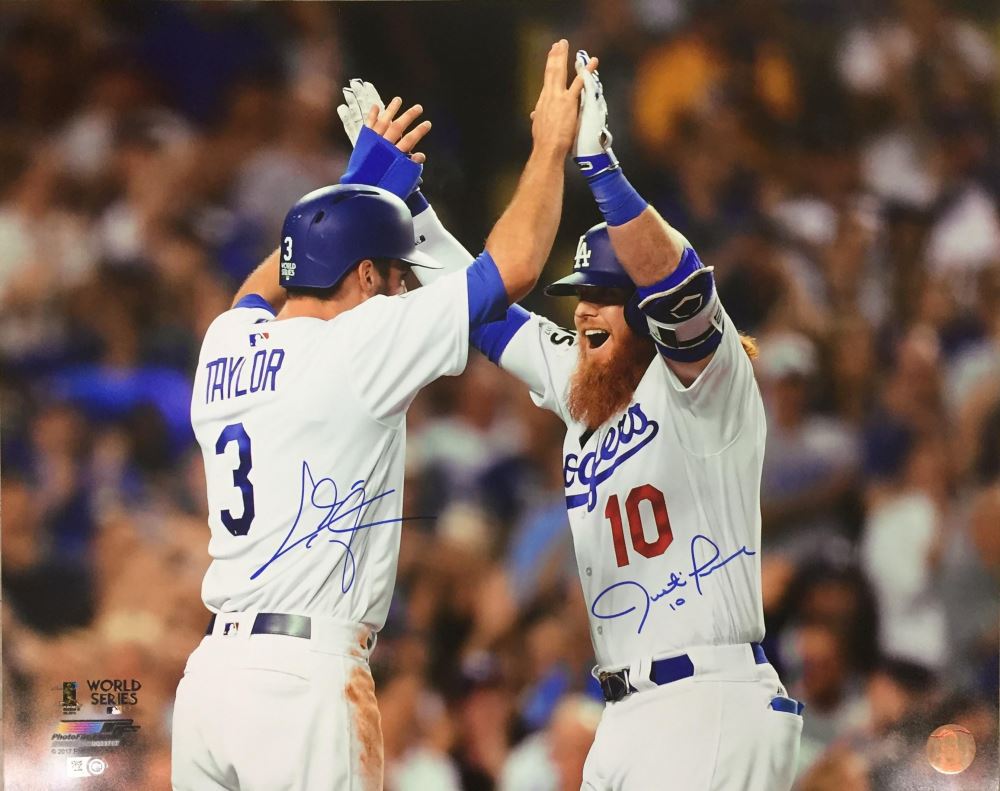 Chris Taylor Justin Turner Signed Dodgers 16x20 Photo (MLB)