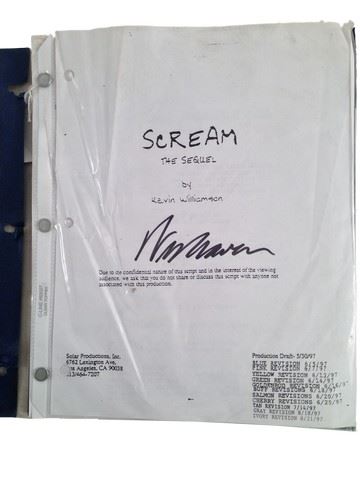 Scream 2 Signed Wes Craven Signed Script