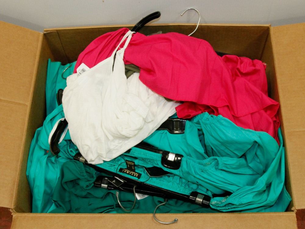 LARGE BOX OF ASSORTED CLOTHING