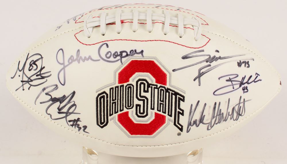 Ohio State Buckeyes Logo Football Signed by (13) with John Cooper, A. J ...