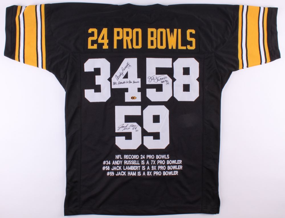 Jack Lambert, Jack Ham, Andy Russell Signed "24 Pro Bowls" Steelers ...