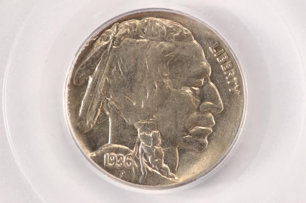 1936 BUFFALO NICKEL PCGS MS63 OMAHA BANK HOARD