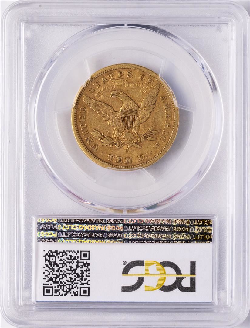 1867-S $10 Liberty Head Eagle Gold Coin PCGS VF25 CAC