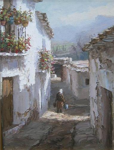 Woman Carrying Water Buckets; Cuberos (Spanish, 20th Century)