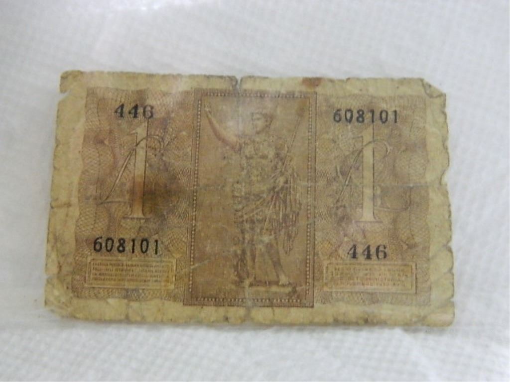 PAPER NOTE - ITALY - VNA 1 LIRE - REGNO D'ITALIA BIGLIETTO DI STATO A ...