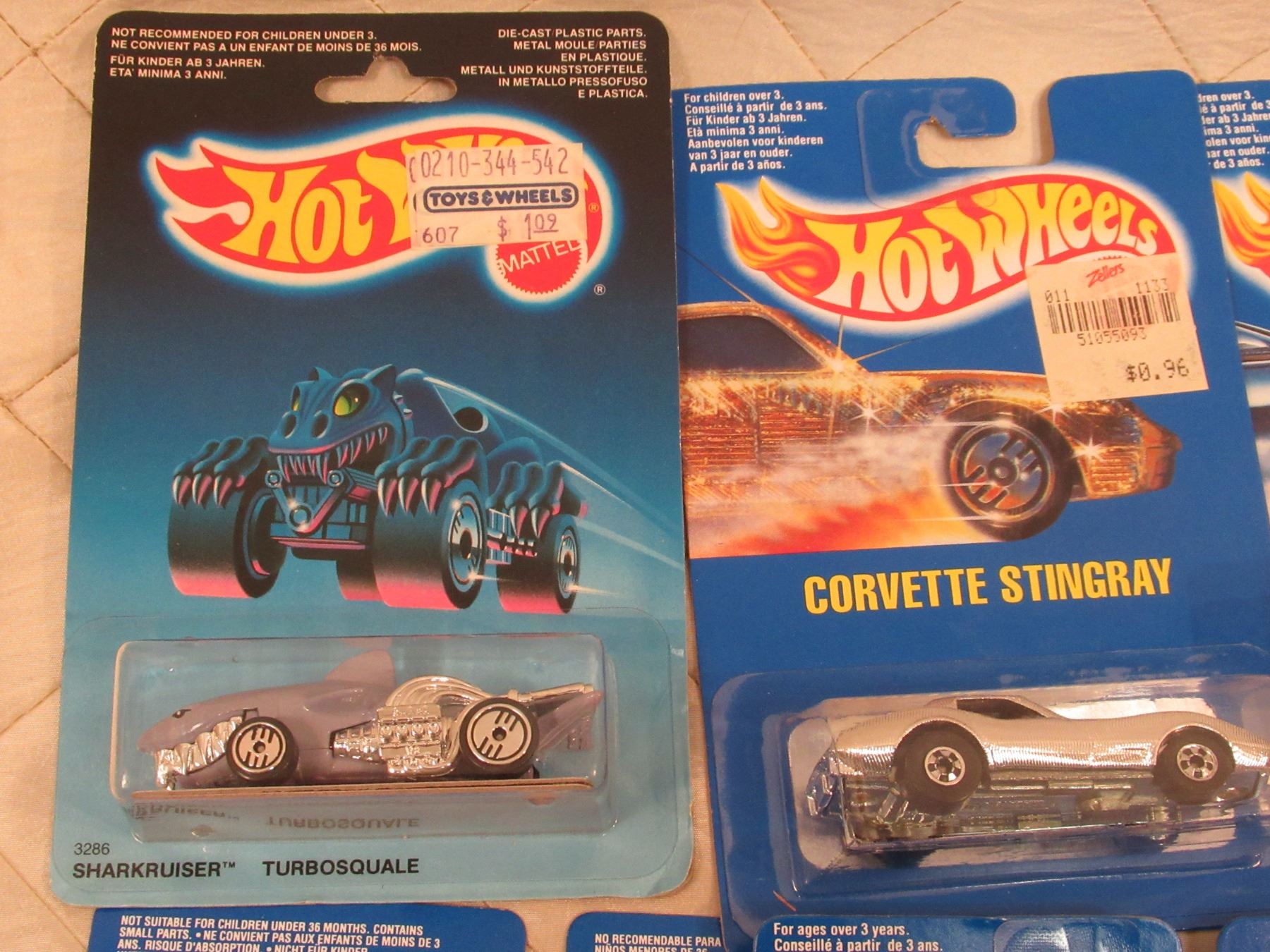 8 Vintage Hot Wheels Blue Cards