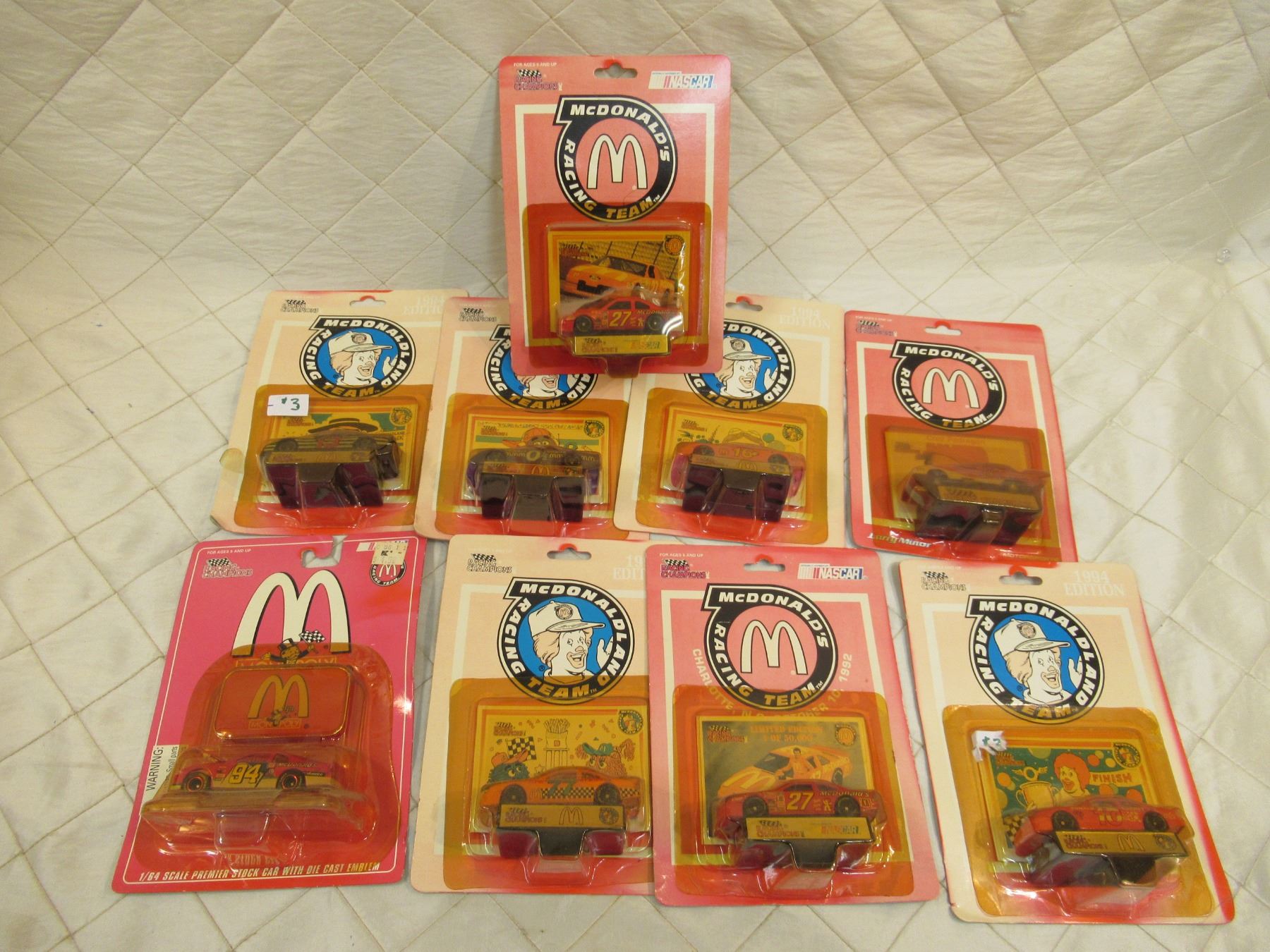 9 Vintage McDonald's Racing Champions Cars