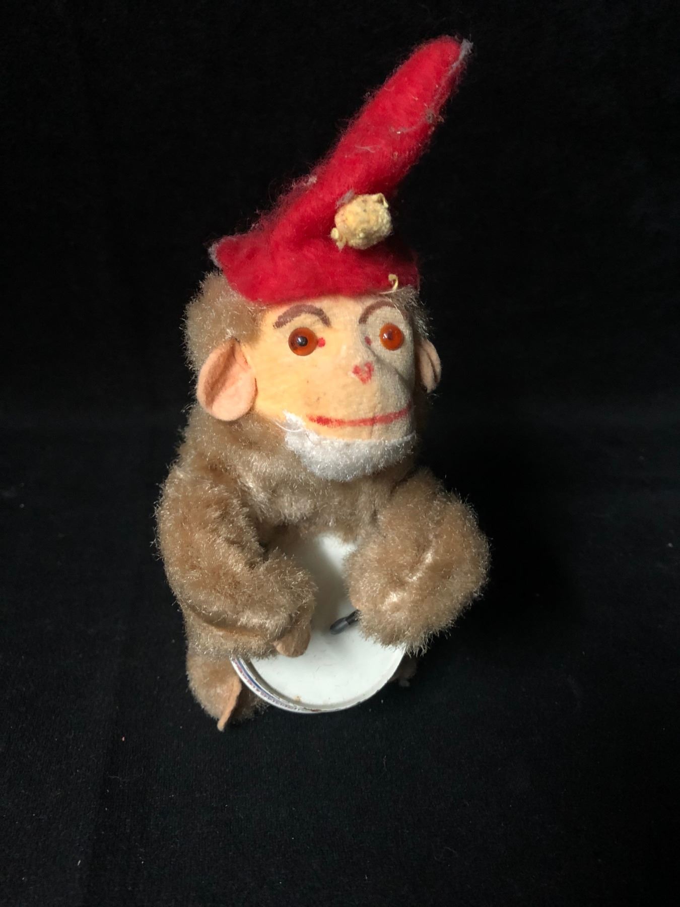 RARE VINTAGE WIND UP TOY - JAPANESE CLOCKWORK 1950's MONKEY DRUMMER