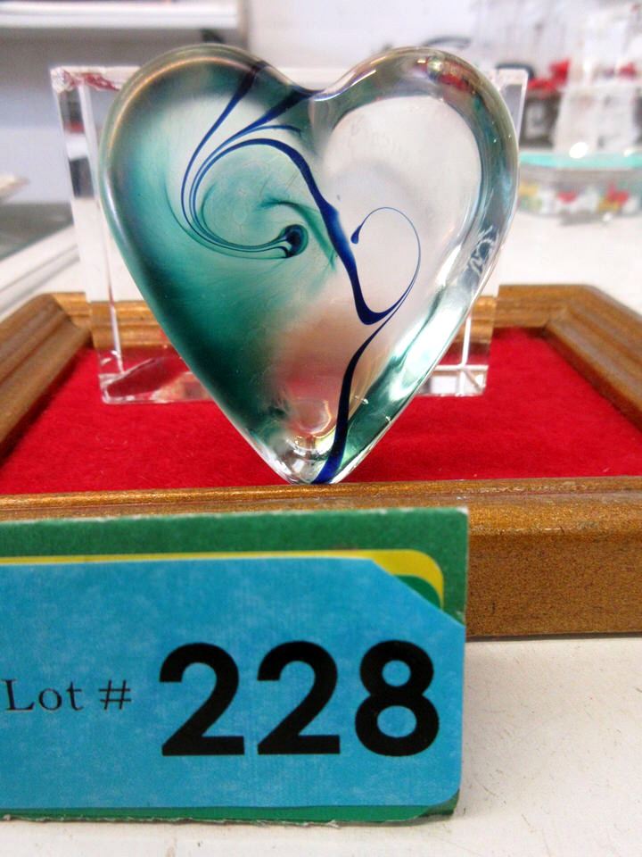 Signed Robert Held Art Glass Heart
