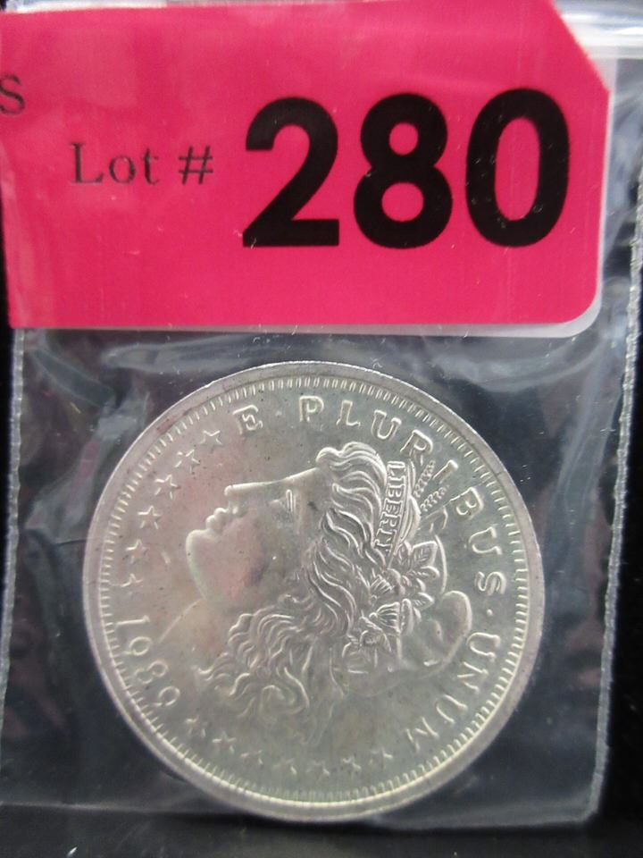 1 Oz Vintage Morgan Head .999 Silver Round