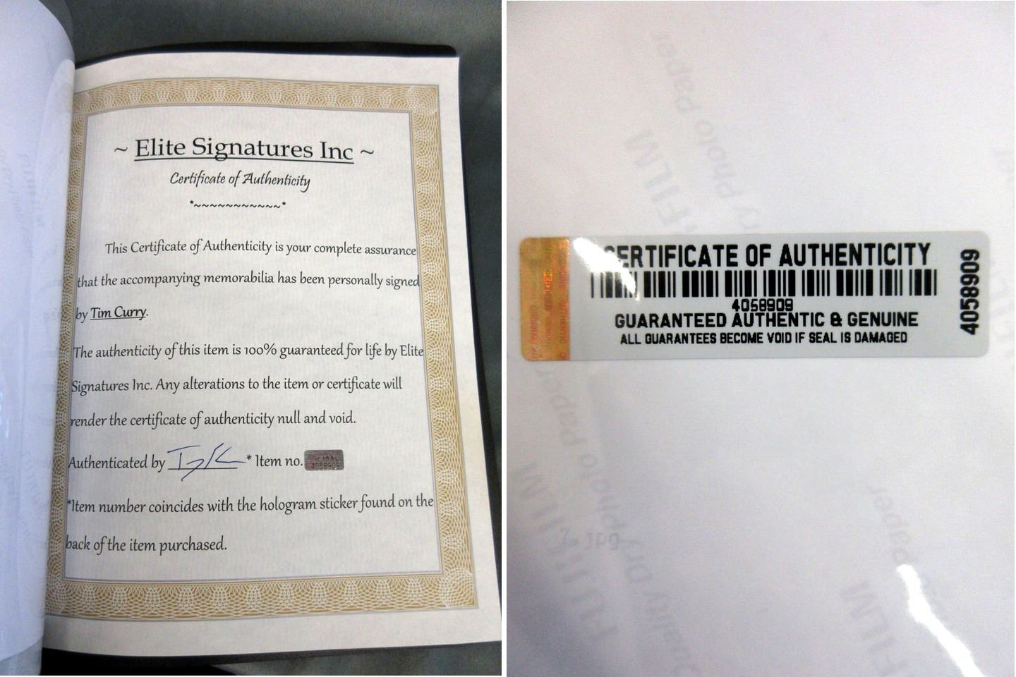 Tim Curry Signed 8" x 10" "Pennywise" Photograph