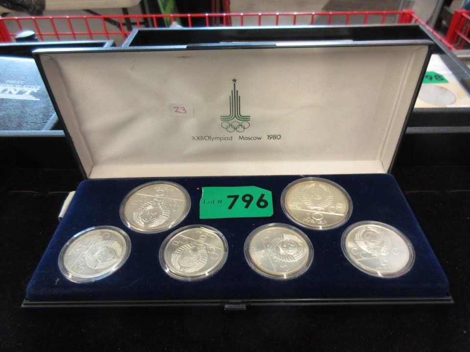 1980 Moscow Olympics Silver Proof 6 Coin Set